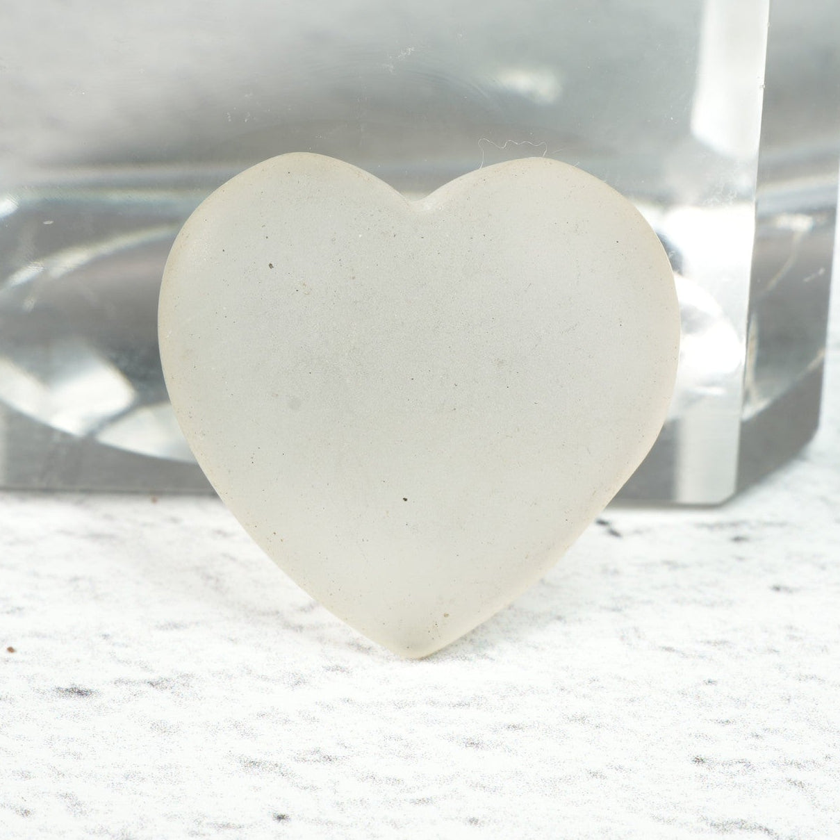 Frosted Glass - Puffed Heart – CrystalBarista
